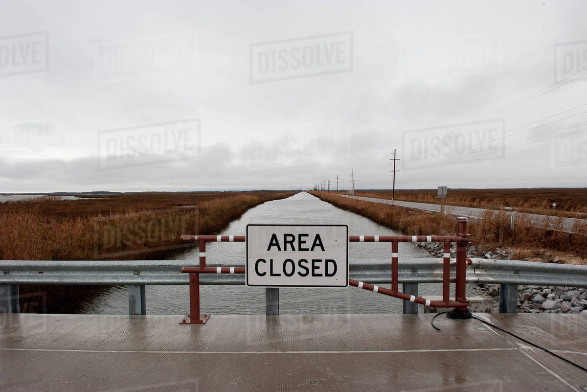 Area closed sign on bridge - Royalty-free Stock Photo | Dissolve