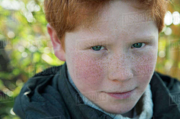 Boy with red hair and freckles, portrait - Royalty-free Stock Photo ...
