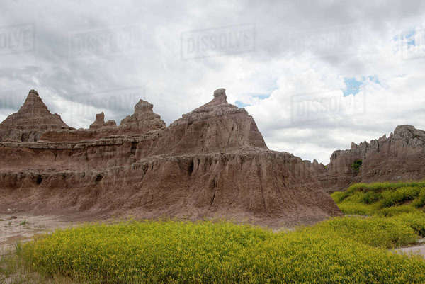 Buttes in Badlands National Park, South Dakota, USA - Stock Photo ...