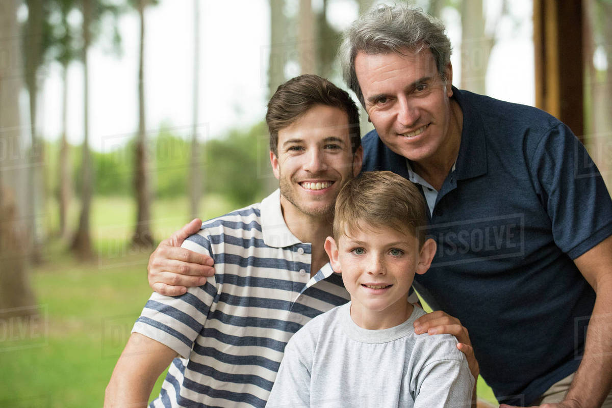 Grandfather, son and grandson, portrait - Royalty-free Stock Photo ...