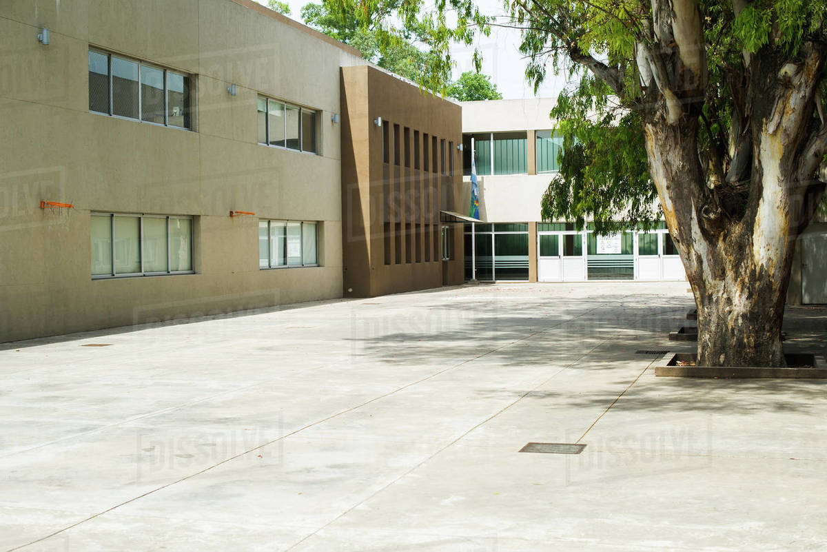 Empty school courtyard - Royalty-free Stock Photo | Dissolve