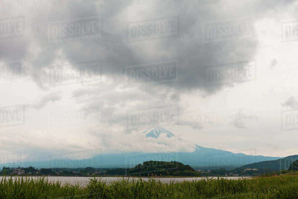 Mount Fuji with storm clouds - Royalty-free Stock Photo | Dissolve