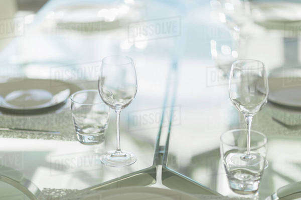 Close up of set dining table - Stock Photo - Dissolve
