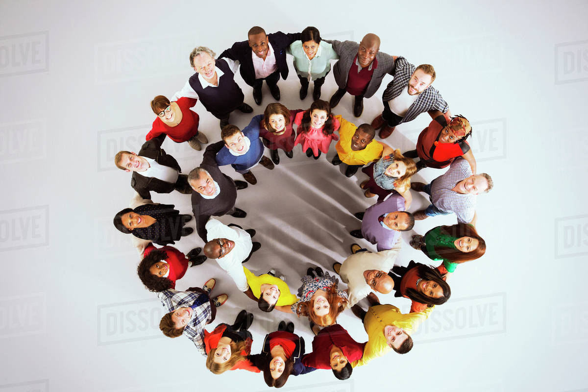 Portrait of confident business people in circle - Royalty-free Stock ...