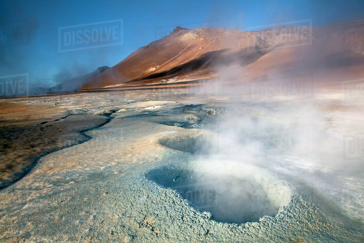 Geothermal steam vents, Namaskard, Myvatn, Iceland - Royalty-free Stock ...