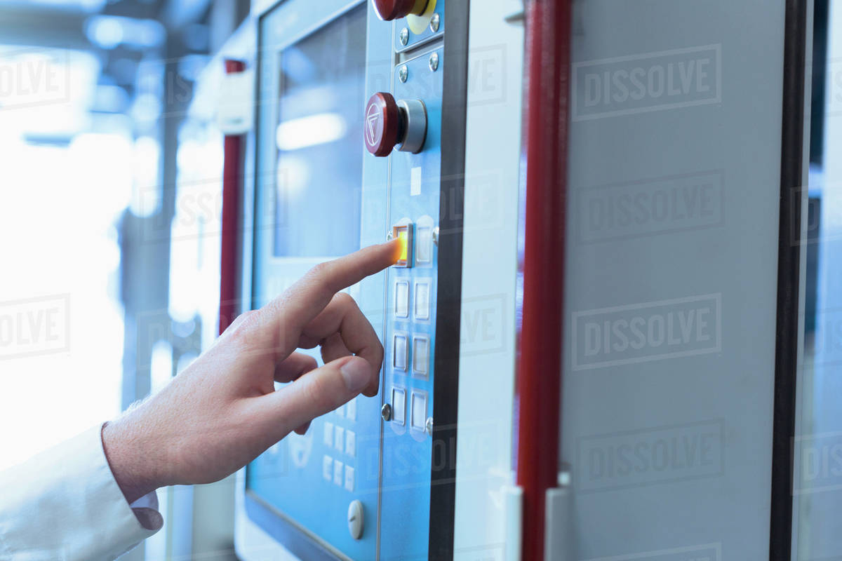 Close up of worker at control panel in factory - Royalty-free Stock ...