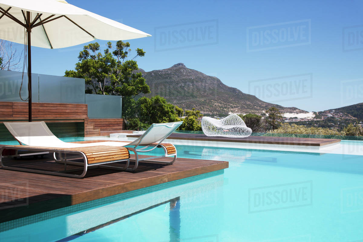 Luxury swimming pool with mountain view - Royalty-free Stock Photo ...