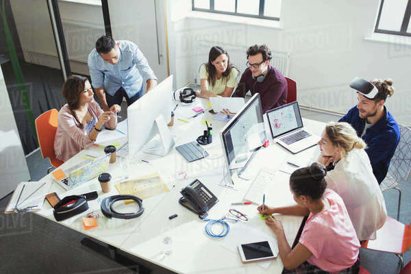 Computer programmers working in open plan office - Royalty-free Stock ...