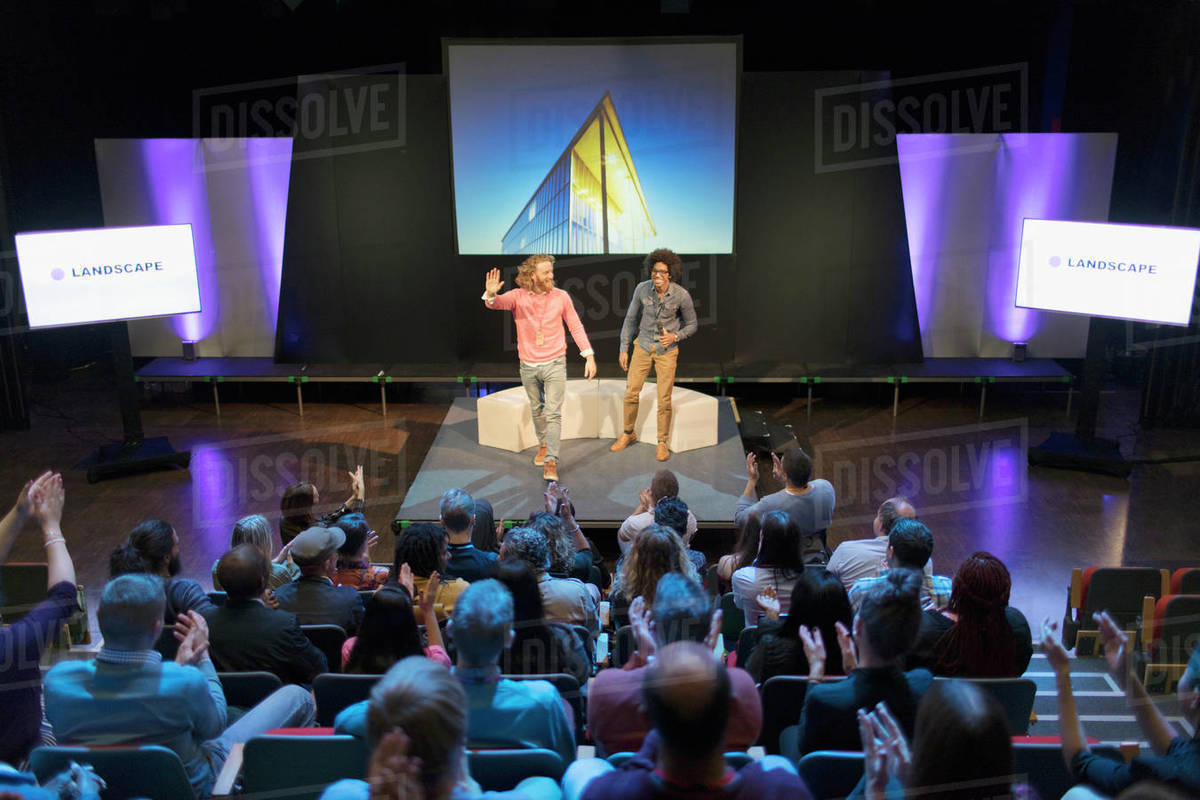 Audience clapping for photographers on stage - Royalty-free Stock Photo ...