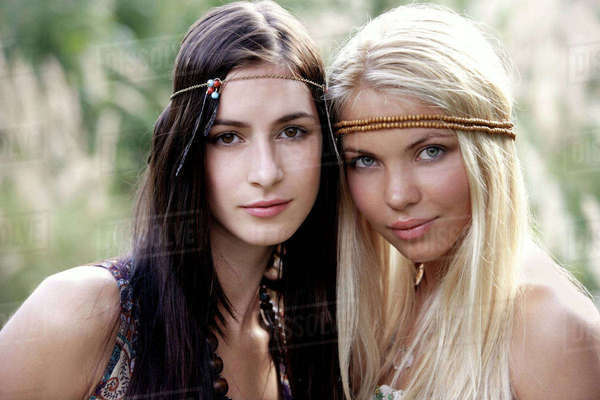 Two young hippie chicks - Royalty-free Stock Photo | Dissolve