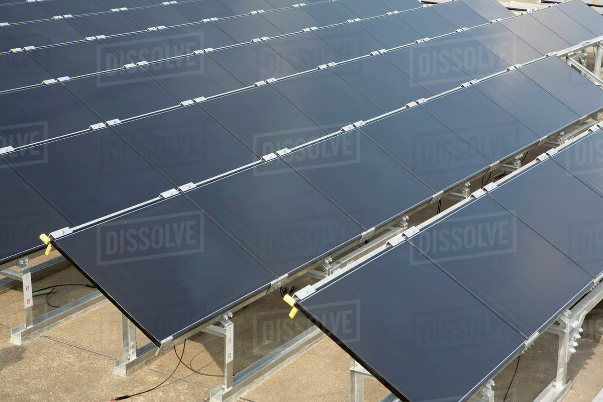 Detail of solar panels in rows - Royalty-free Stock Photo | Dissolve