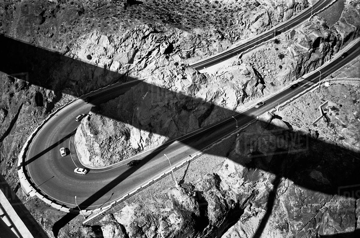Cars on a two lane highway, high angle view - Royalty-free Stock Photo ...