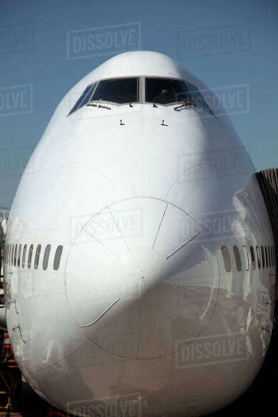 Front of jumbo jet - Stock Photo - Dissolve
