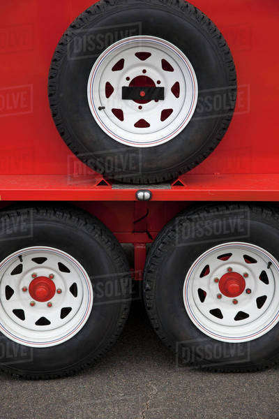 Wheels of lorry trailer - Royalty-free Stock Photo | Dissolve
