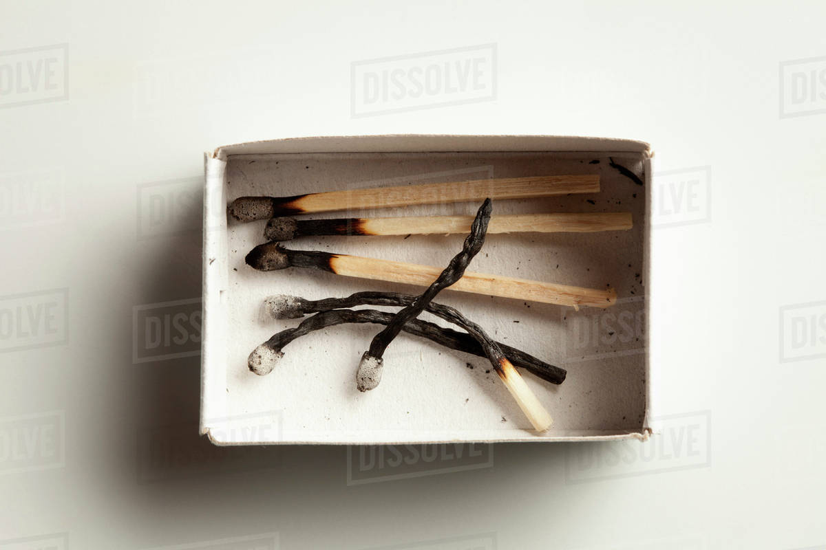 Used matched in matchbox - Royalty-free Stock Photo | Dissolve