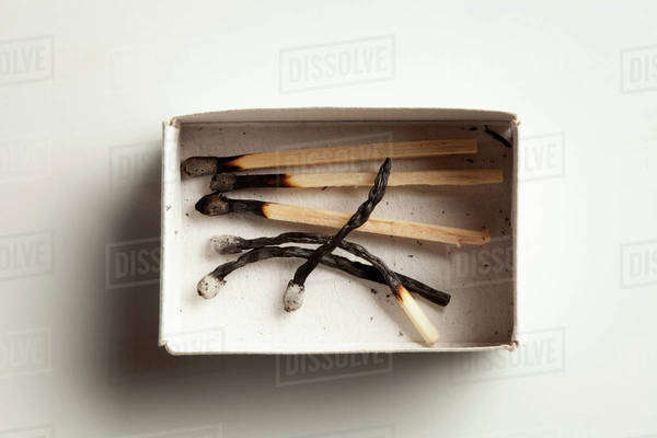 Used matched in matchbox - Royalty-free Stock Photo | Dissolve