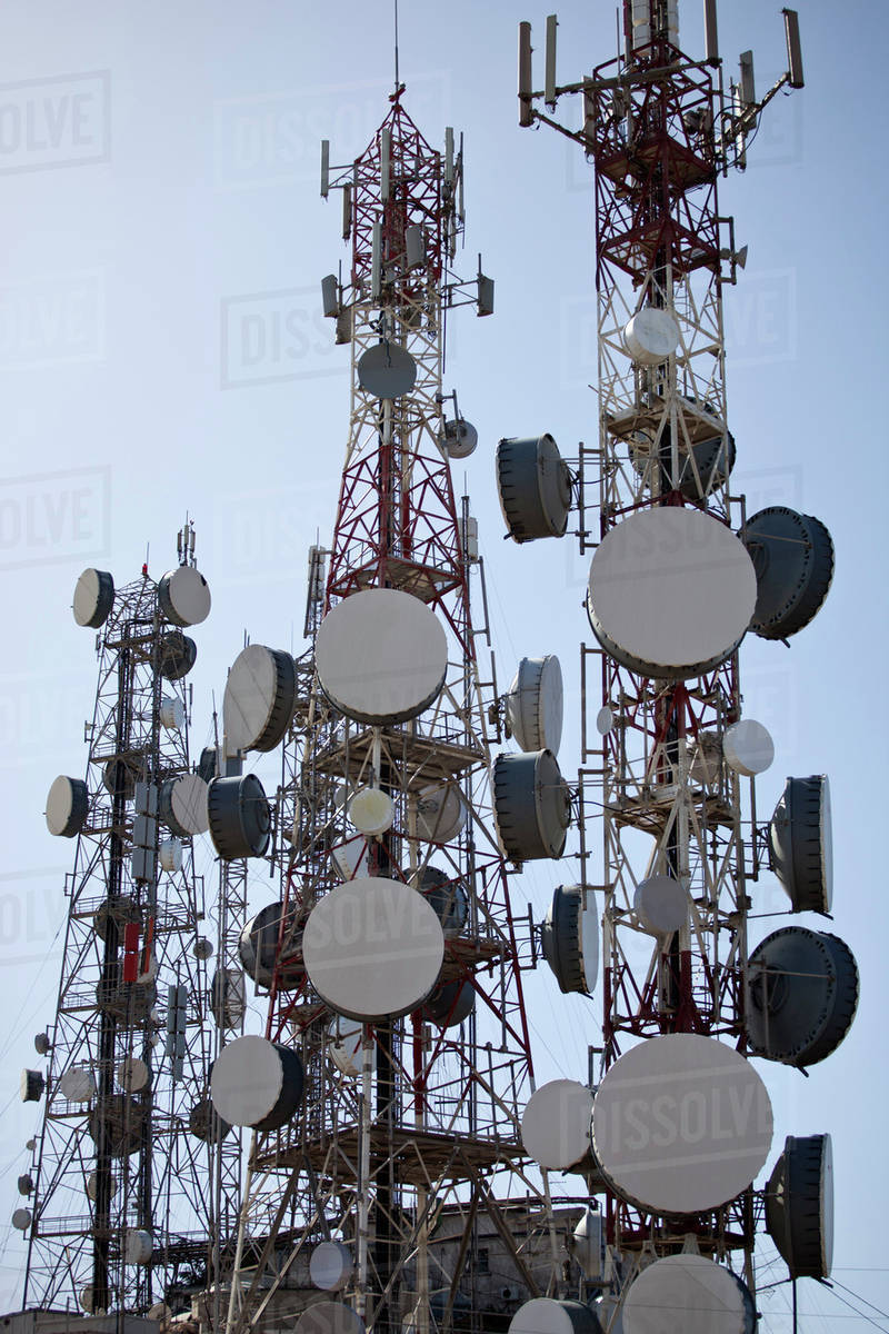 Communication towers - Royalty-free Stock Photo | Dissolve