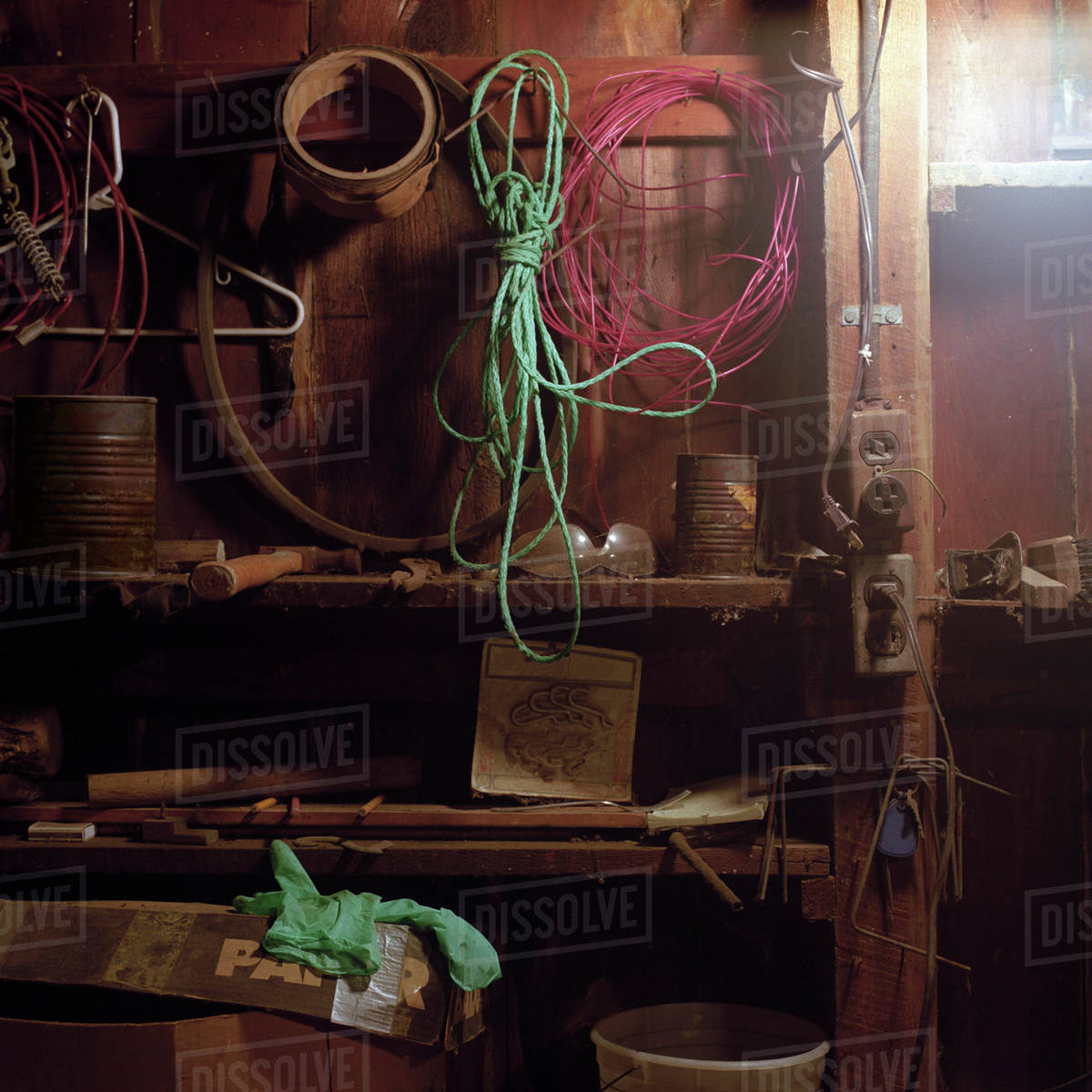 A messy storage shed - Stock Photo - Dissolve