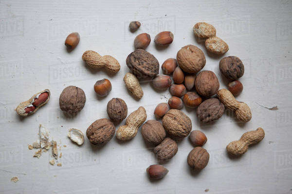 Directly above shot of nuts - Royalty-free Stock Photo | Dissolve
