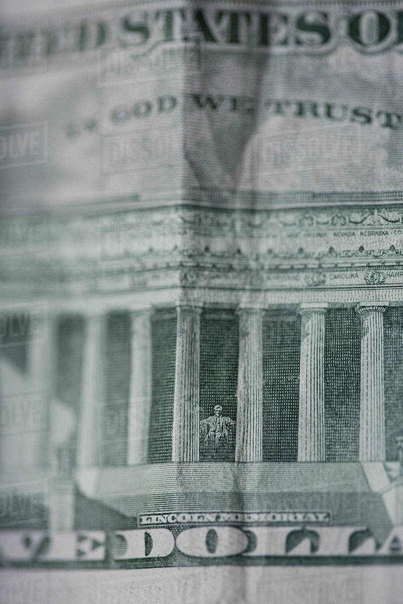 Full frame shot of US five dollar bill with text - Royalty-free Stock ...