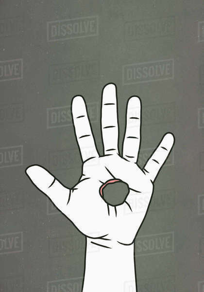 Hole in hand - Stock Photo - Dissolve