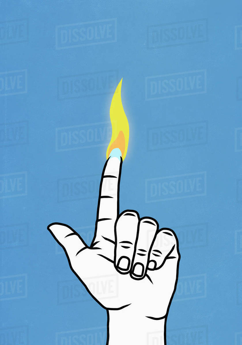 Finger with flame - Royalty-free Stock Photo | Dissolve